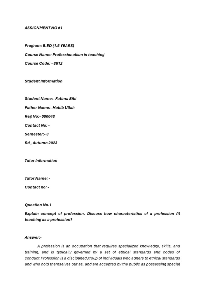 Teaching as a Profession Explained | PDF | Emotional Self Regulation ...