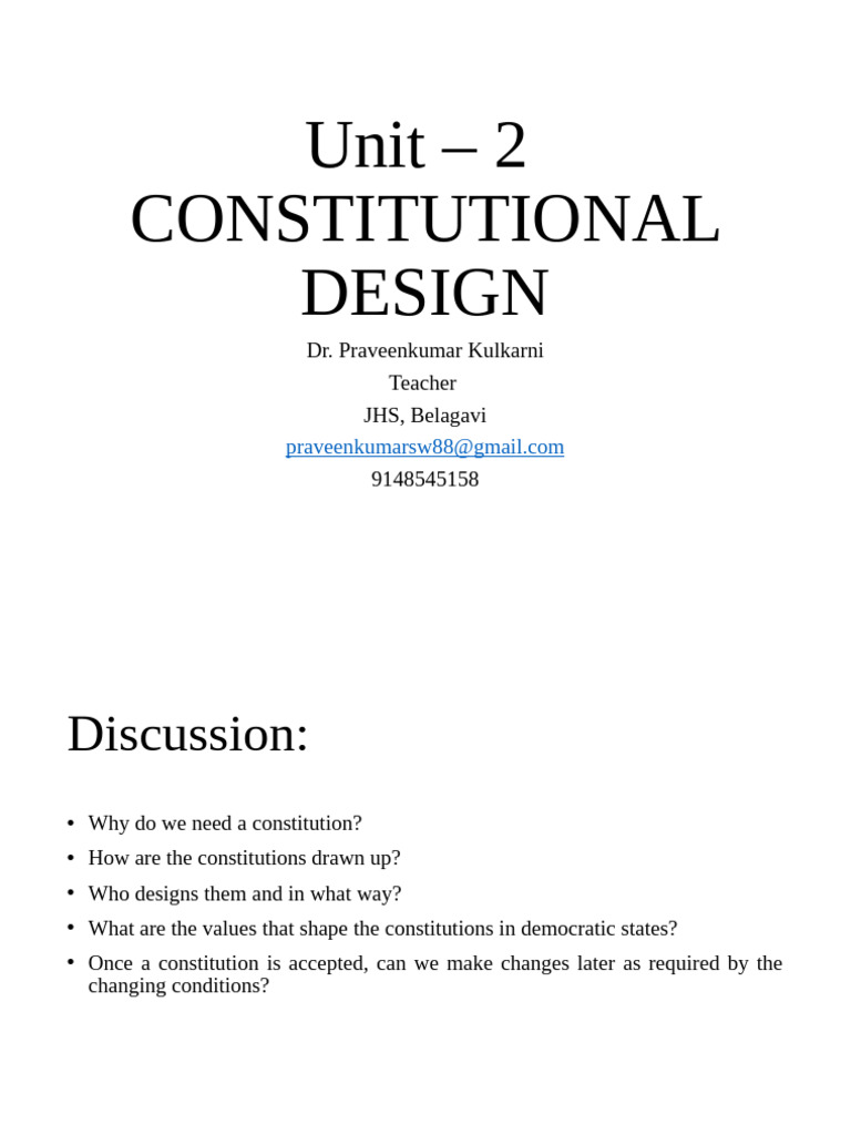 Chapter - 2 Constitutional Design | PDF | Apartheid | Political Science
