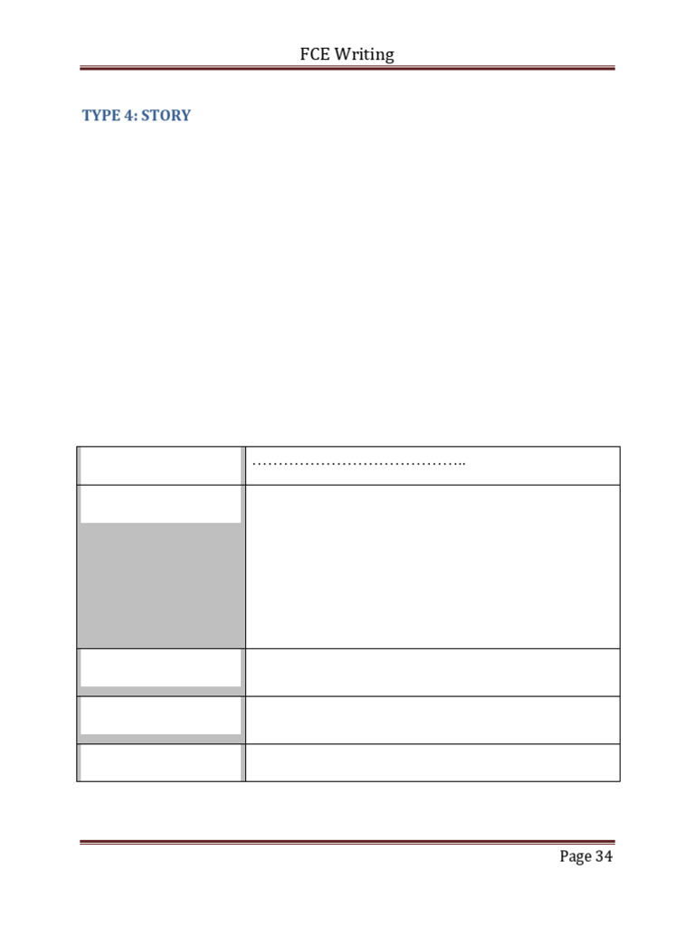 FCE Writing: Story Structure Guide | PDF | Adverb | Linguistics