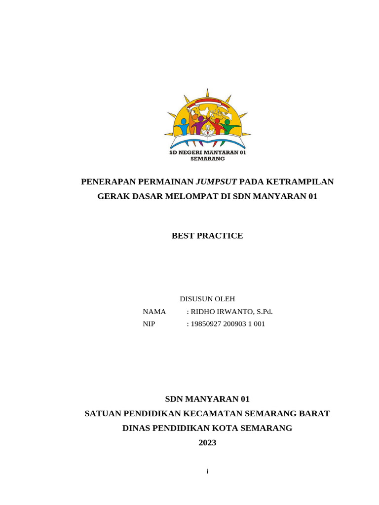 Penerapan Permainan Jumpsut Pada Ketrampilan Gerak Dasar Melompat Di ...