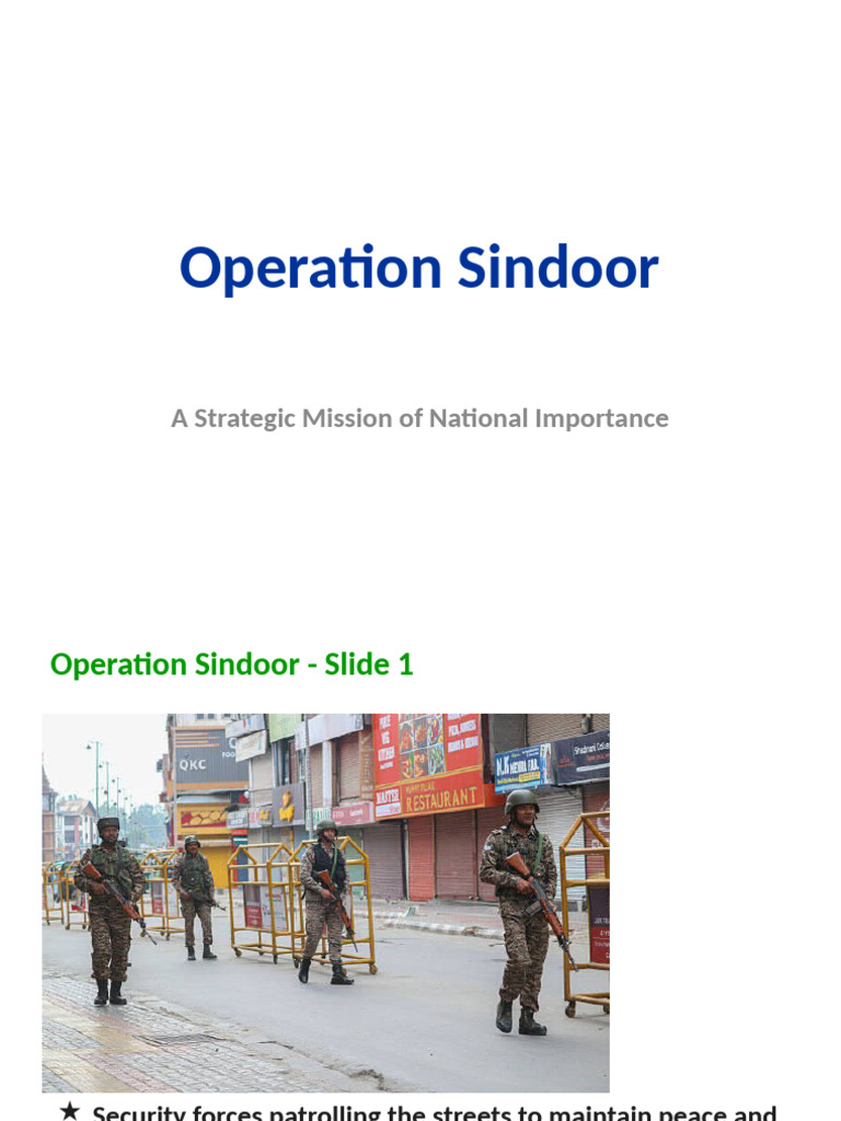 Operation Sindoor: National Security Mission | PDF | Military | Warfare