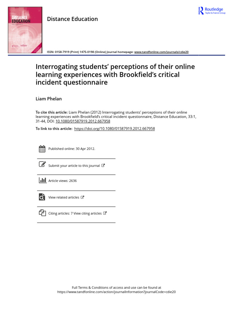 Student Perceptions in Online Learning | PDF | Educational Technology ...