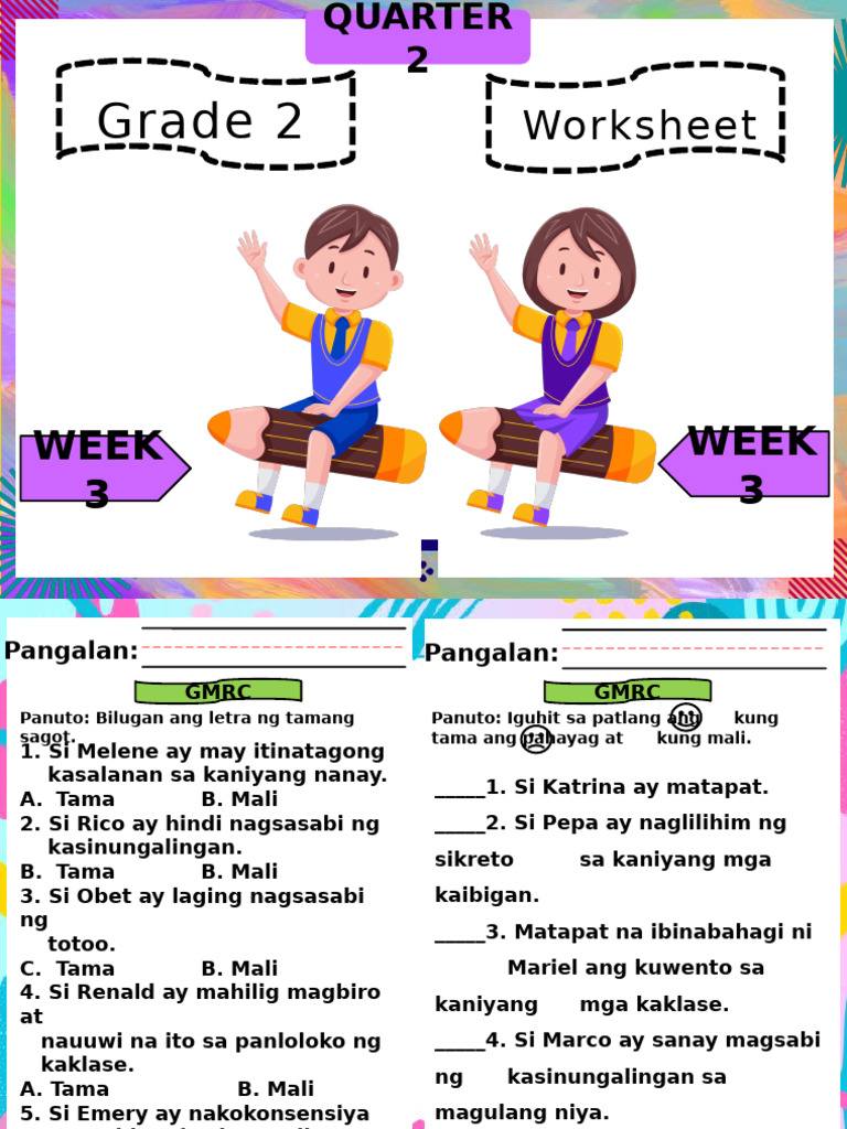 Week3 Worksheets Monday Wednesday | PDF