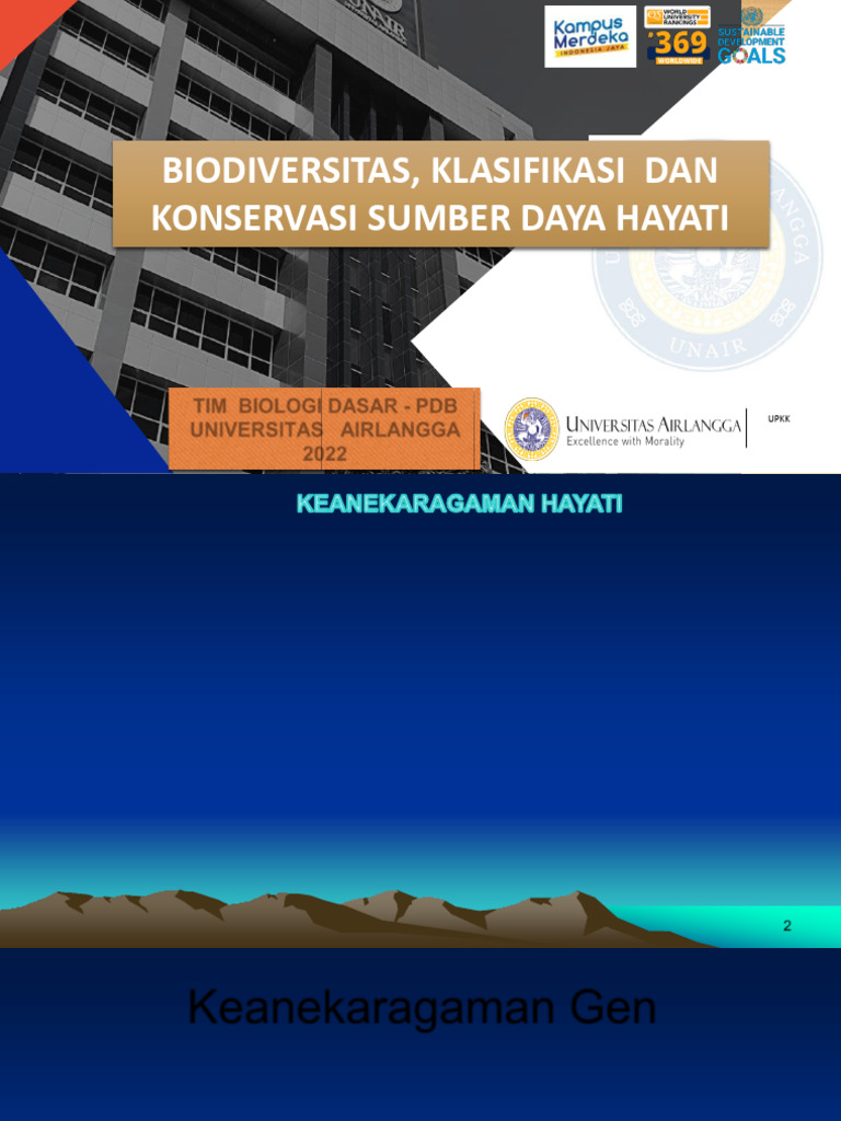 Biodiversitas, Klasifikasi Dan Konservasi SDH | PDF
