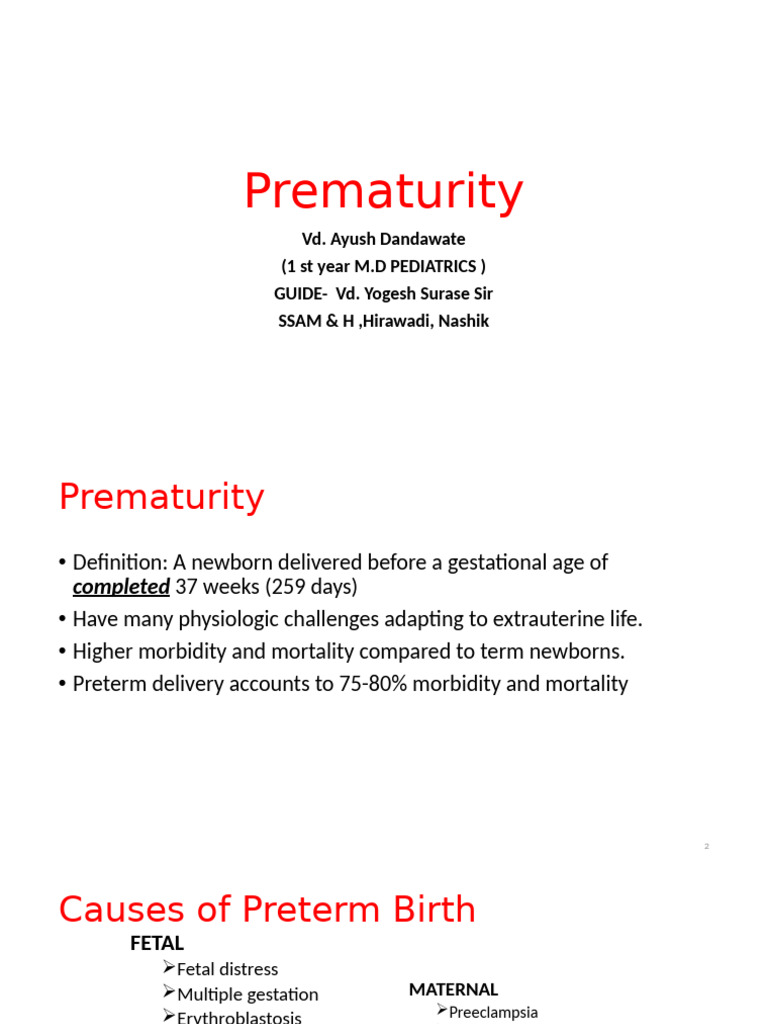 Prematurity | PDF | Preterm Birth | Fetus