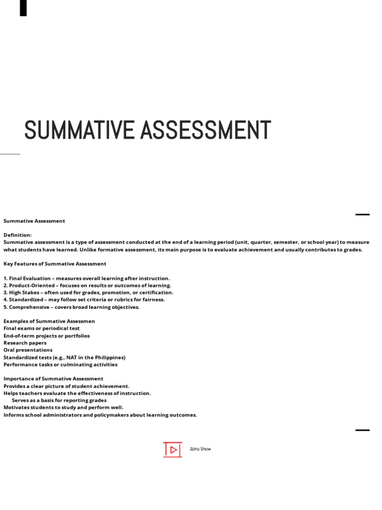 Summative Assessment | PDF