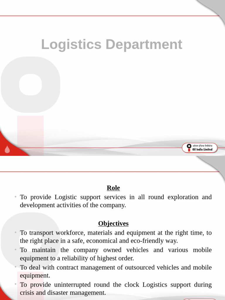 Logistics Department Overview and Functions | PDF | Bus | Logistics