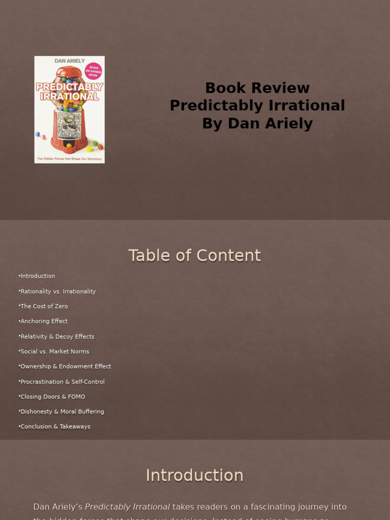 Insights from Predictably Irrational | PDF | Rationality | Procrastination