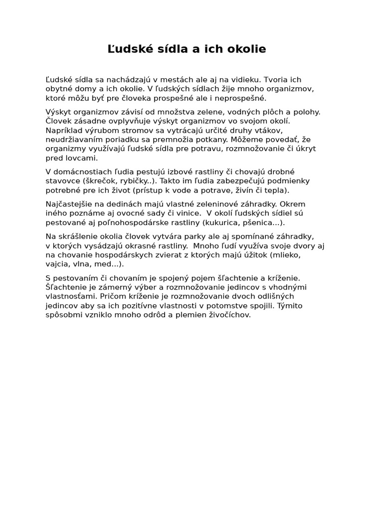 Ľudské Sídla A | PDF