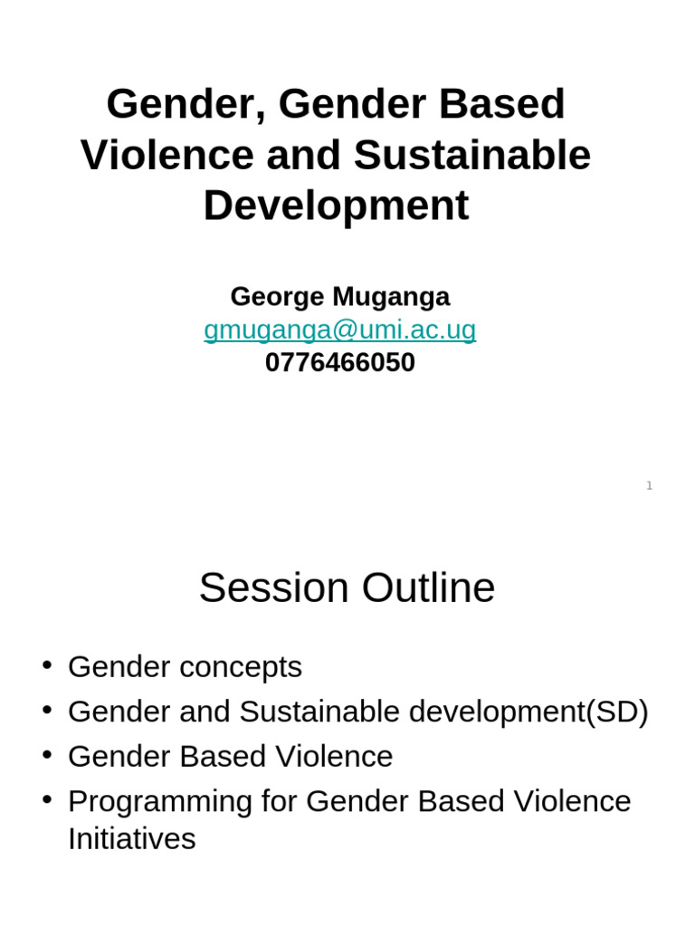 Gender-Based Violence and Development Insights | PDF | Violence ...