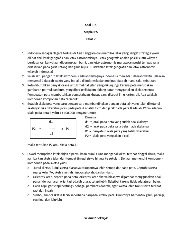 Soal FTS Kelas 7 Ips | PDF