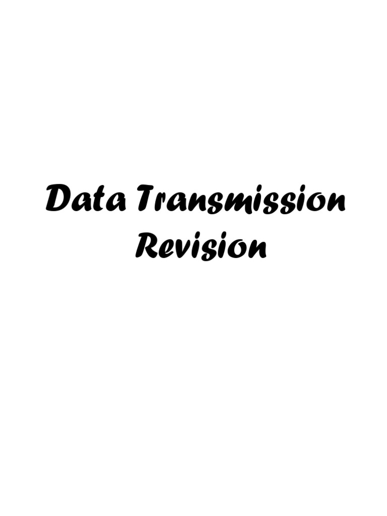 Chapter 2 - Data Transmission | PDF | Bit | Duplex (Telecommunications)