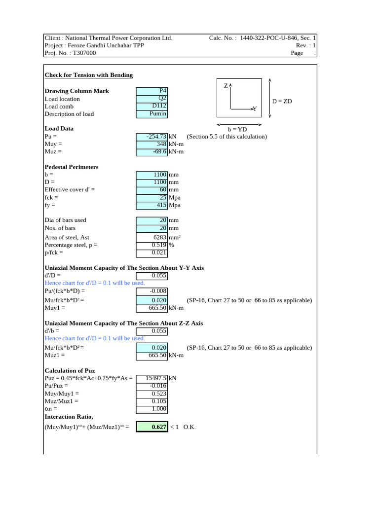 Tension Column Analysis for NTPC Project | PDF | Structural Engineering ...