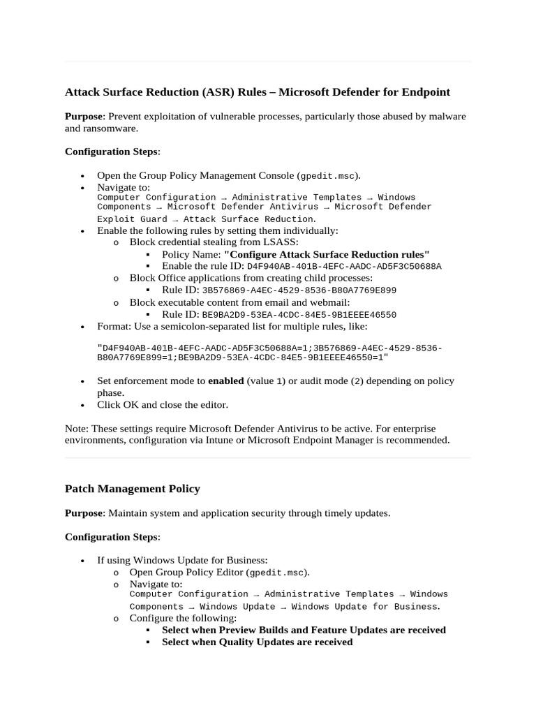 Microsoft Defender ASR Rules Overview | PDF | Group Policy | Microsoft ...