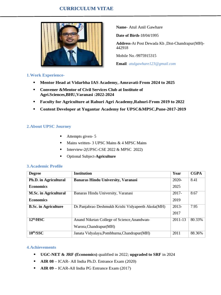 Atul CV | PDF