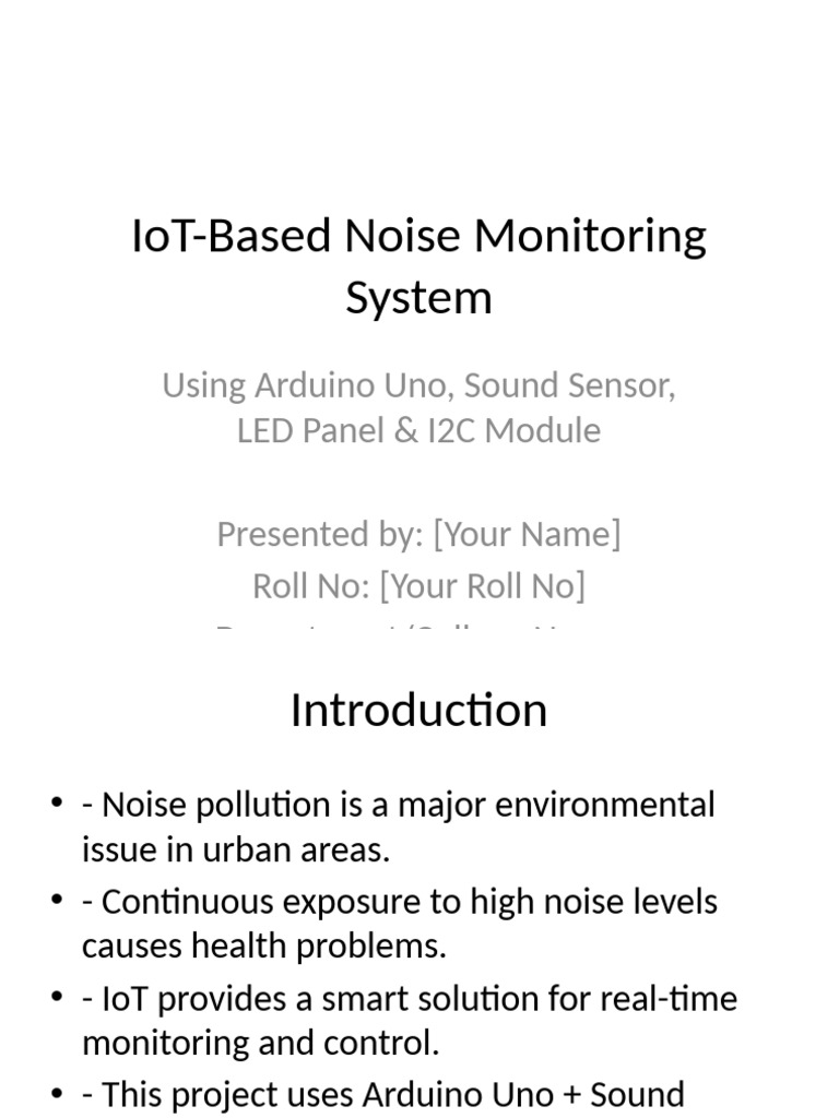IoT Noise Monitoring System with Arduino | PDF