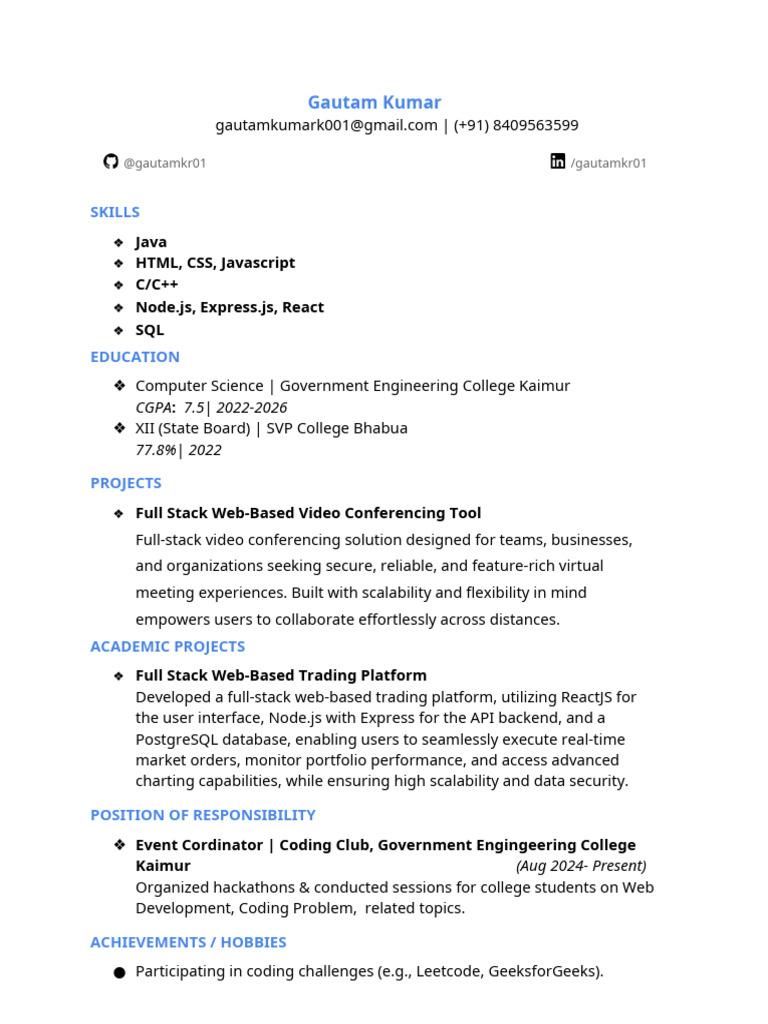Gautam Resume | PDF