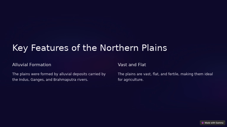 Key Features of The Northern Plains: Alluvial Formation Vast and Flat | PDF