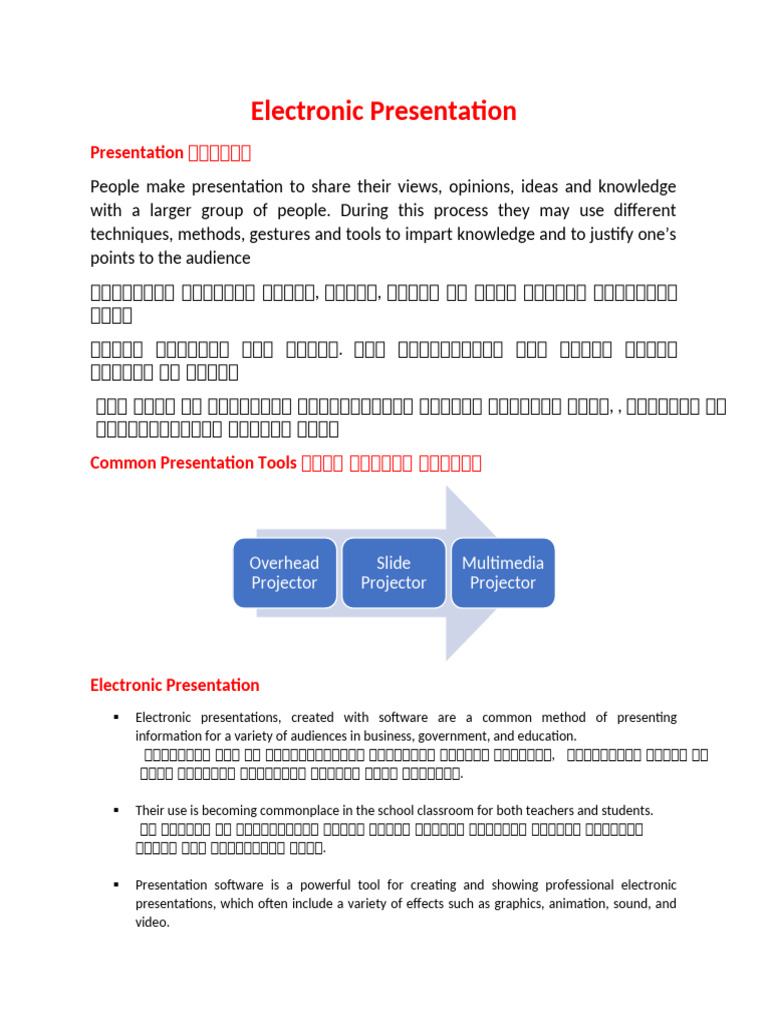 Electronic Presentation | PDF