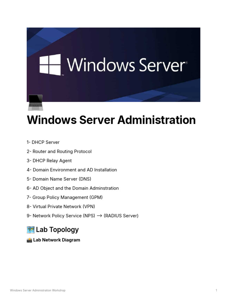 Windows Server Administration | PDF | Ip Address | Group Policy