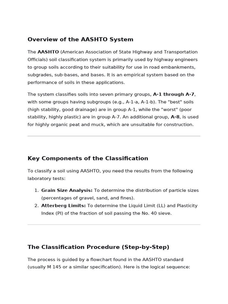 AASHTO Soil Classification | PDF | Silt | Natural Materials