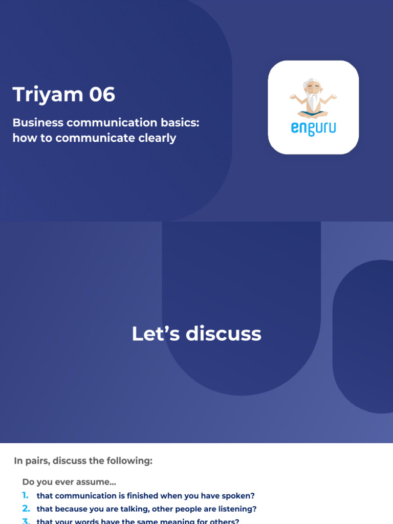 Triyam 06 - Business Communication Basics | PDF