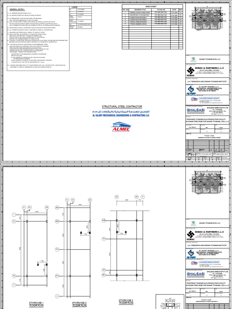 Anchor Bolt Plan for Steel Structures | PDF