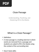 Cloze Passage Practice Sets with Answers | PDF
