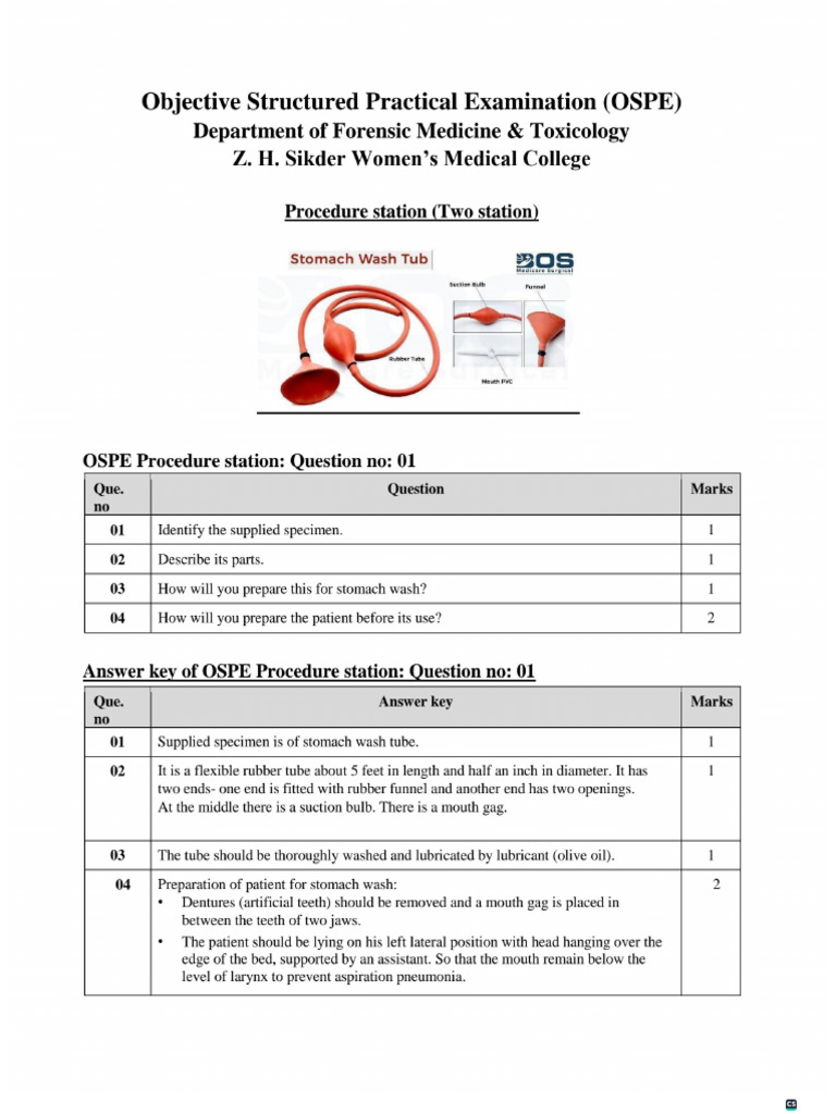 OSPE Question Bank | PDF