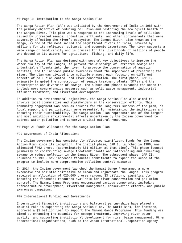 Science Project On Ganga Action Plan | PDF | Water Pollution ...