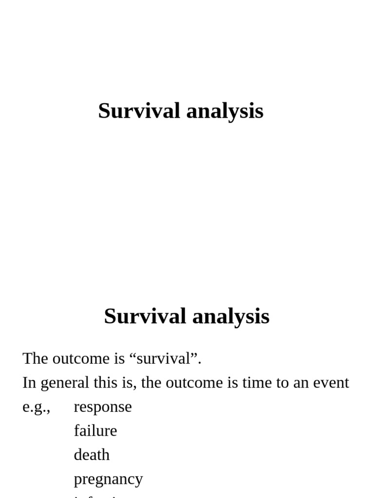 Survival Analysis Methods and Data | PDF | Probability Distribution ...