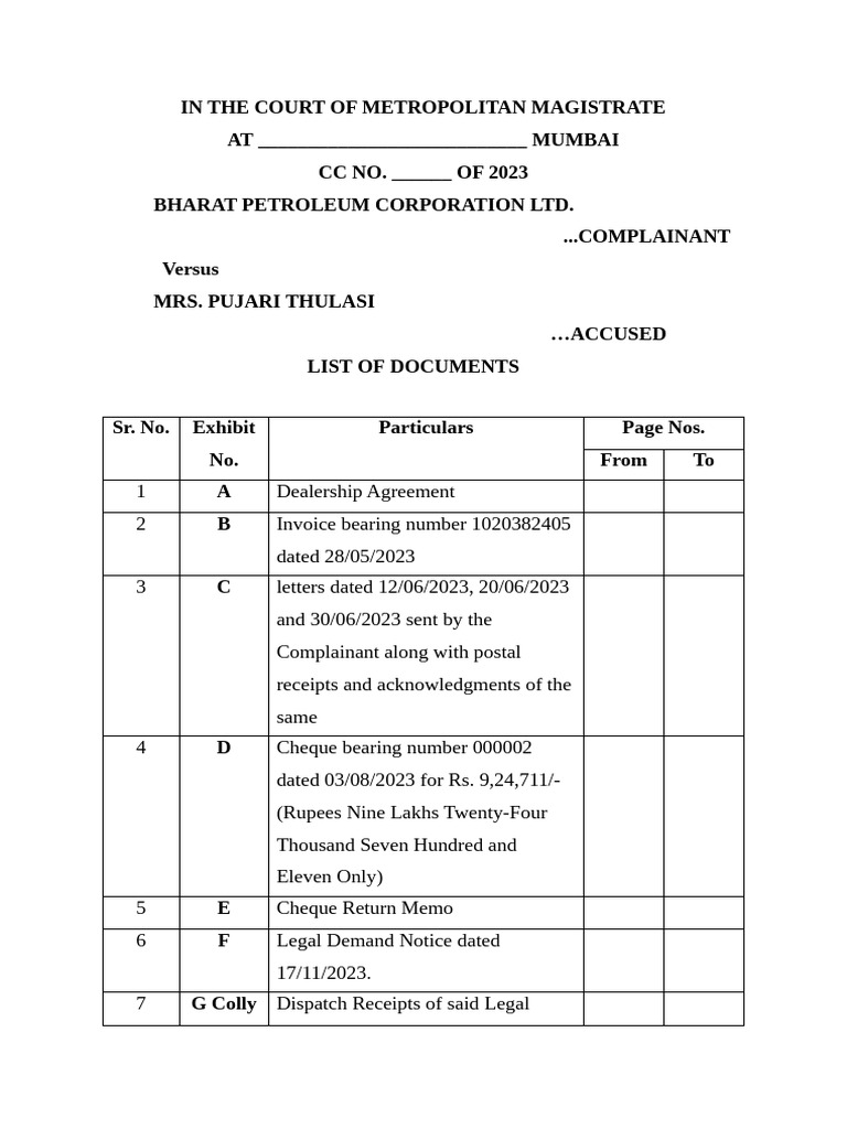 List of Documents | PDF