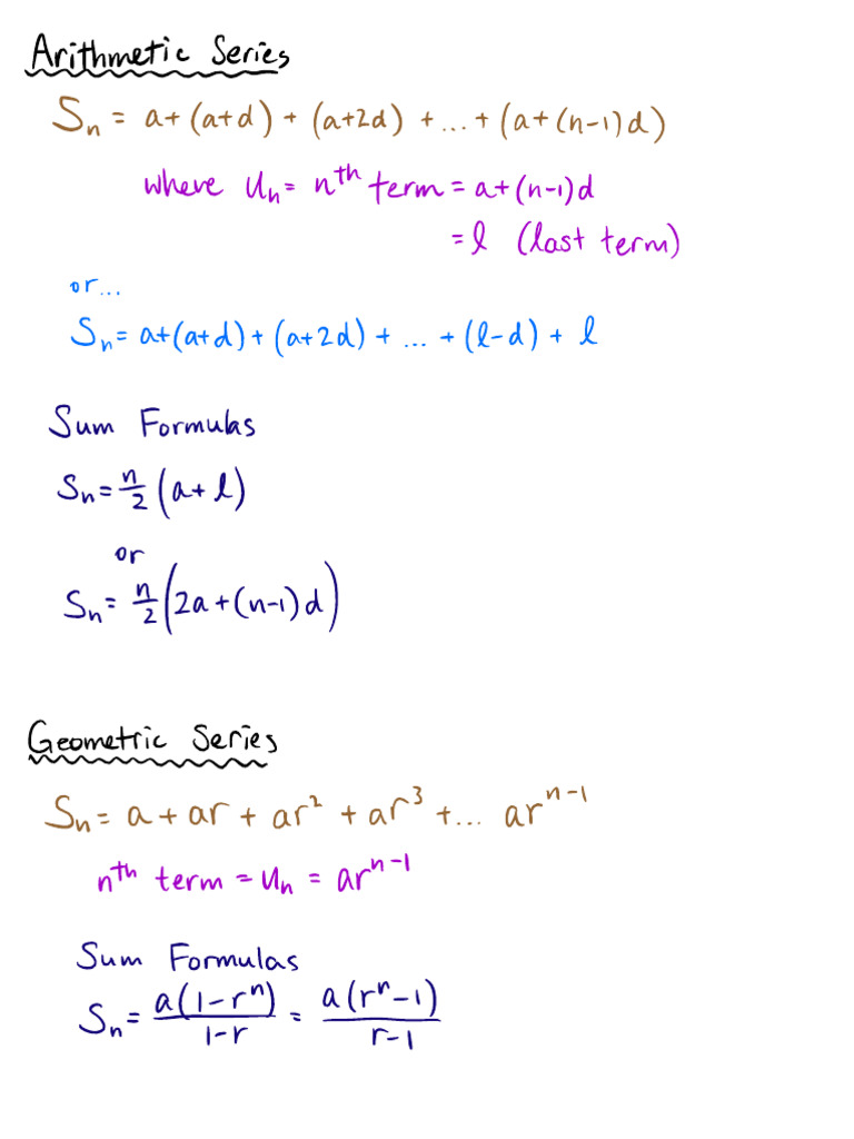 Arithmetic and Geometric Series Guide | PDF | Mathematics ...