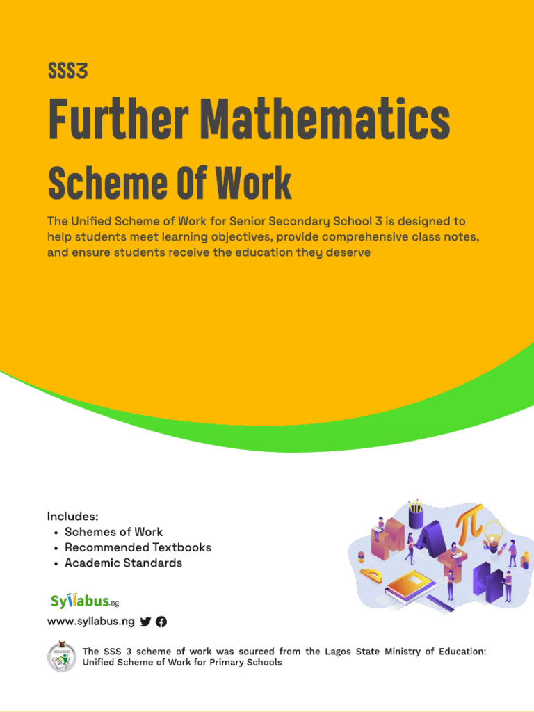 SSS3 Further Mathematics Scheme Overview | PDF | Equations | Integral