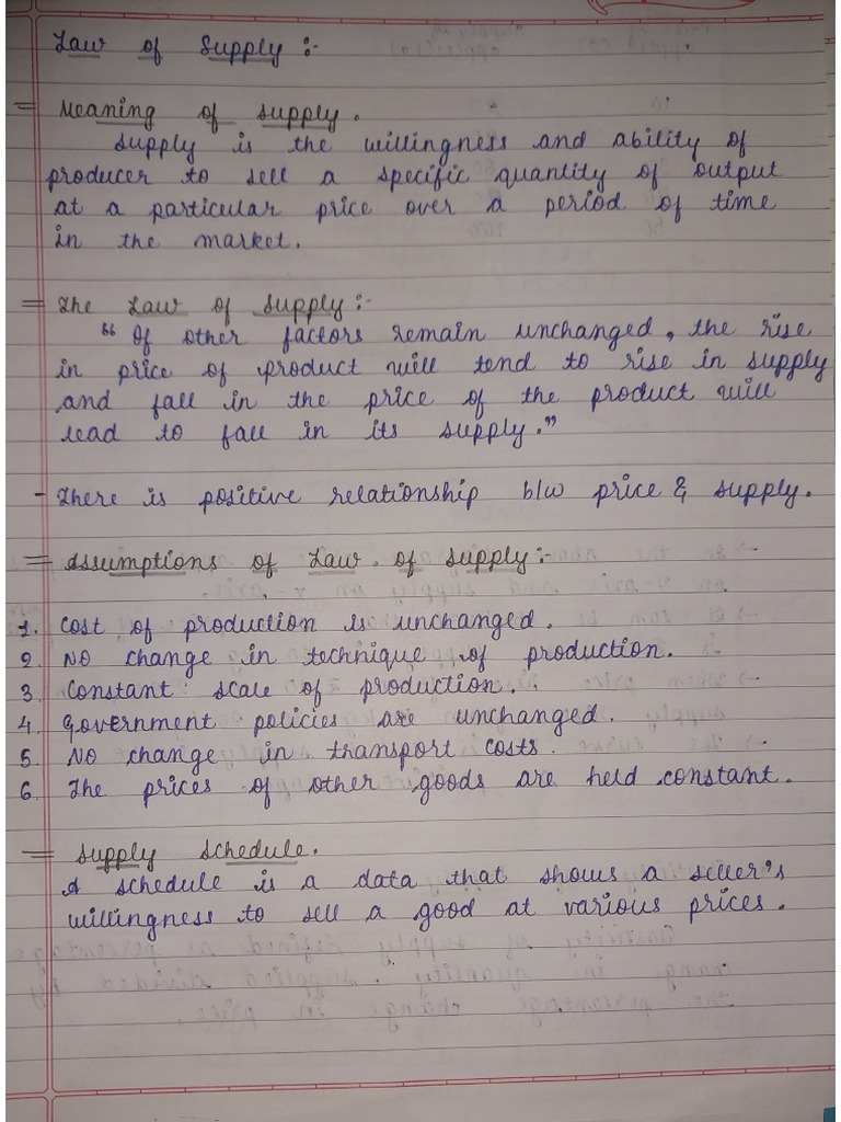 Law of Supply & Elasticity of Supply | PDF