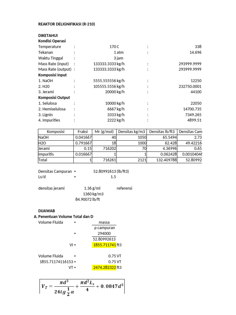 Spek Alat Reaktor Delignifikasi Revisi | PDF