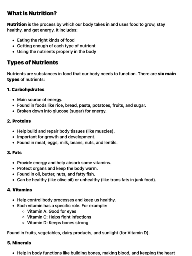 Nutrition and Nutrients | PDF