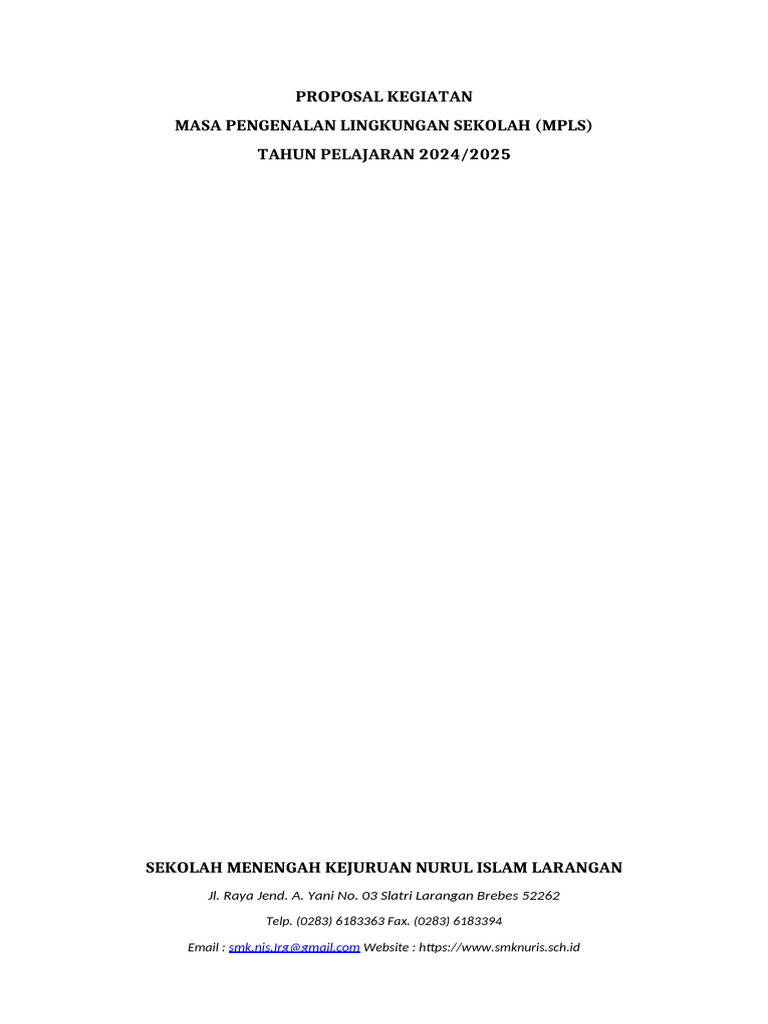 Proposal Kegiatan MPLS Neww | PDF