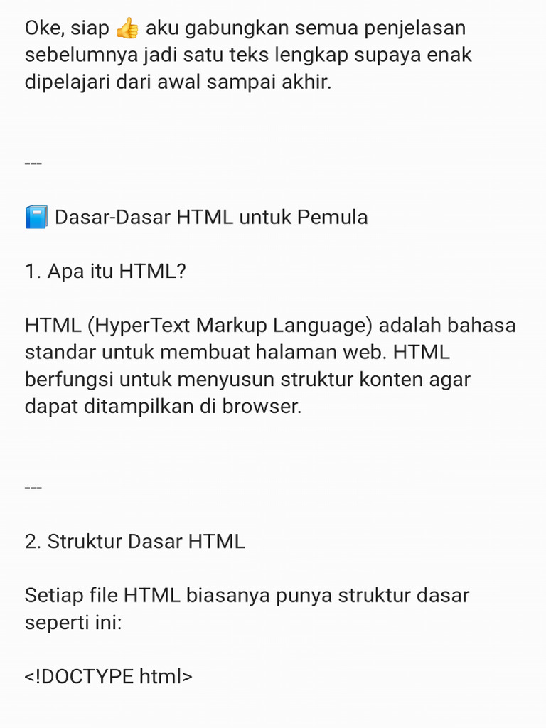 Dasar HTML by GPT | PDF