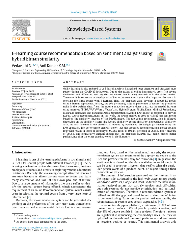 E-Learning Course Recommendation System | PDF | Machine Learning ...