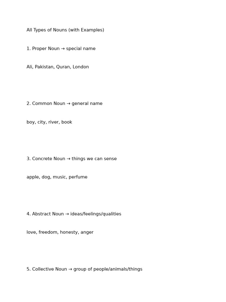 Noun Types | PDF