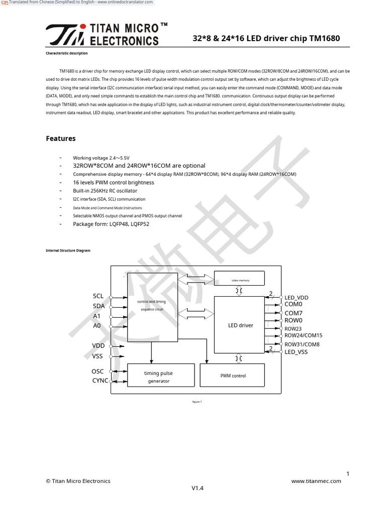 LED Driver TM1680 V1.4 ZH-CN - en | PDF | Electrostatic Discharge ...