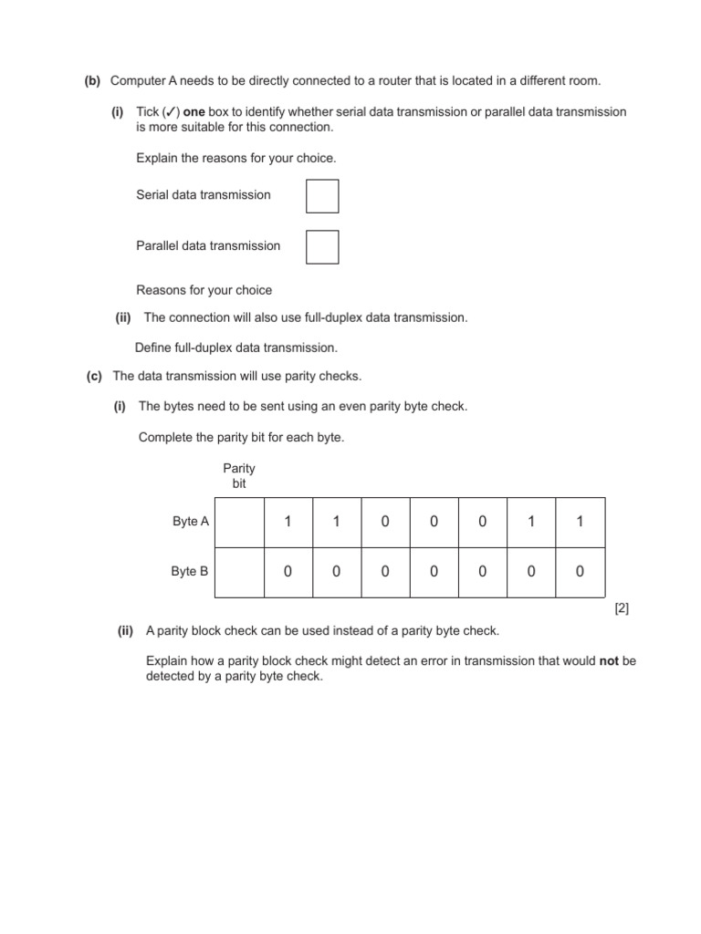 Parity Block Check in Data Transmission | PDF | Bit | Byte