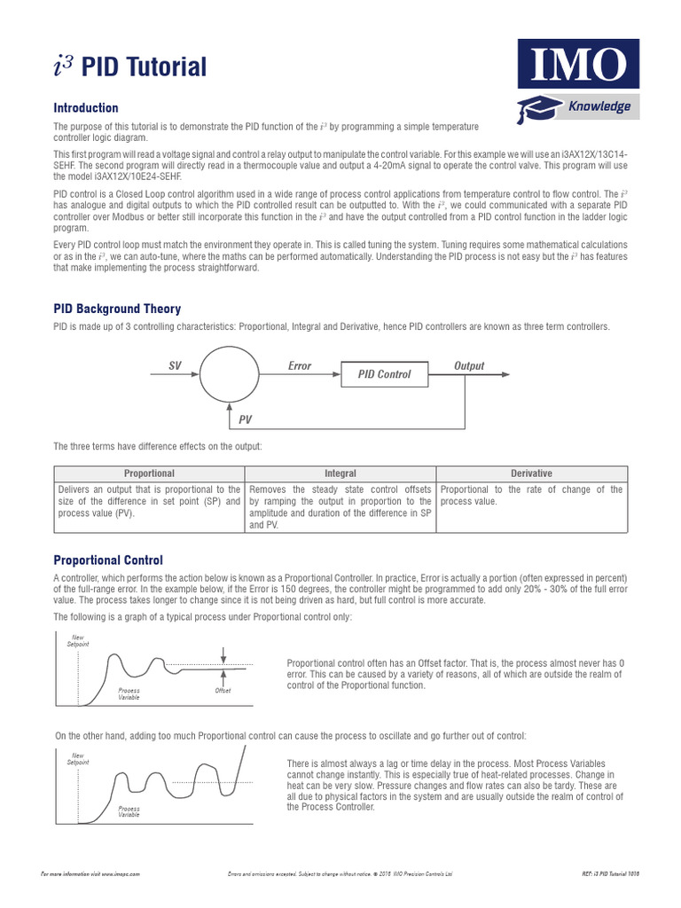 i³ PID Control Programming Guide | PDF | Control Theory | Applied ...