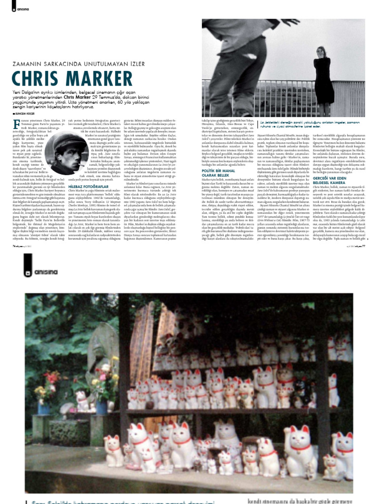 Chris Marker Zamanin Sarkacinda Unutulma | PDF