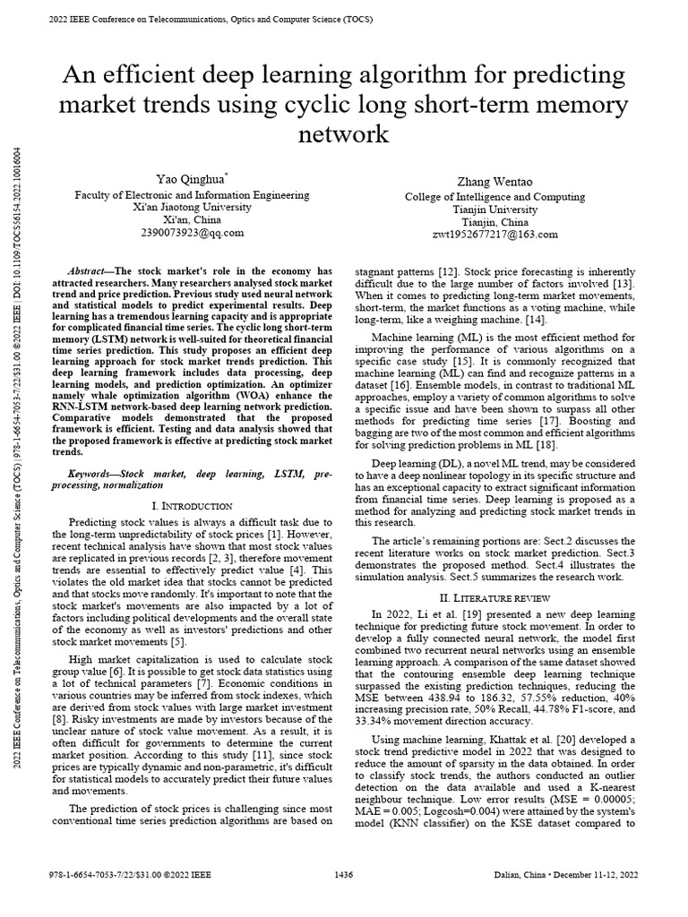An Efficient Deep Learning Algorithm For Predicting Market Trends Using ...