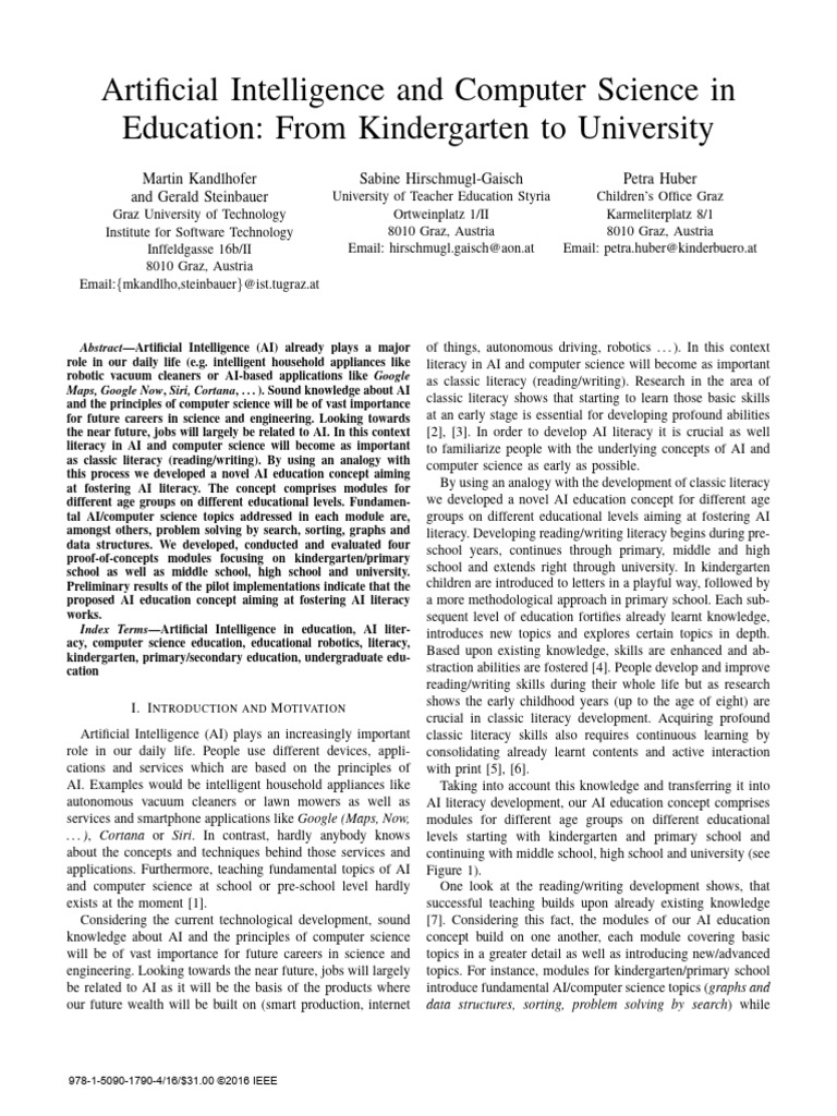 Artificial Intelligence and Computer Science in | PDF | Artificial ...