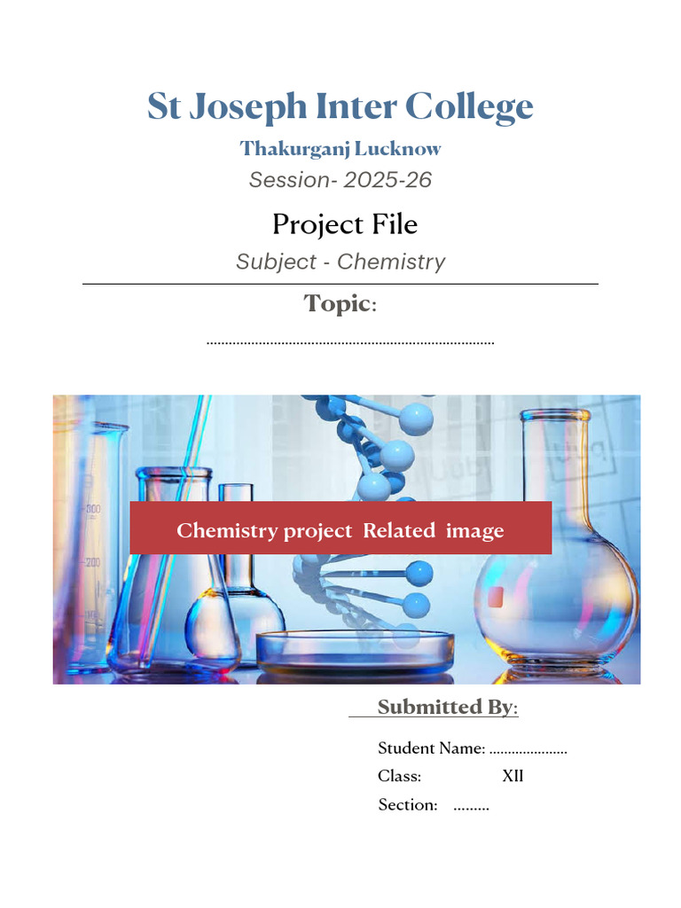 Chemistry Project Cover Page Format | PDF