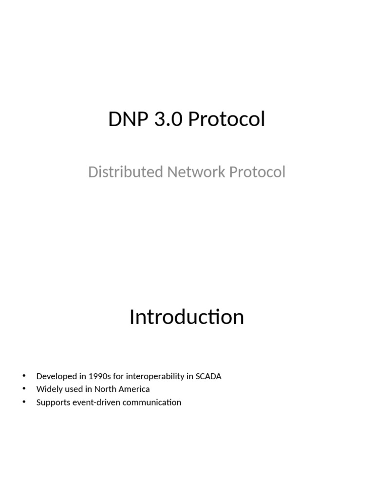 DNP 3.0 Protocol for SCADA Systems | PDF