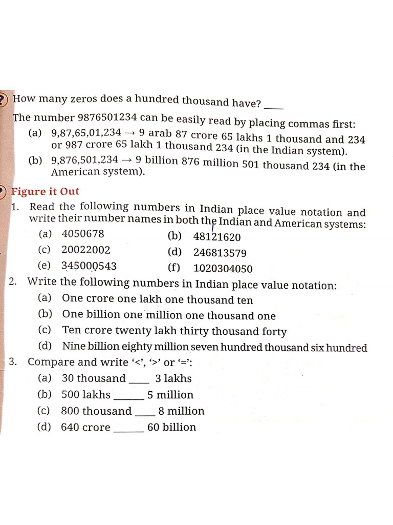 Large Numbers and Decimals | PDF